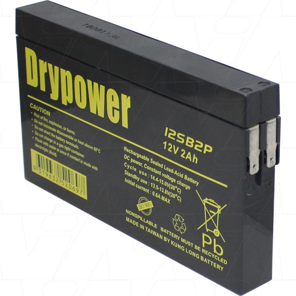 Yuasa NP2-12 NP Series 12V 2AH VRLA Battery