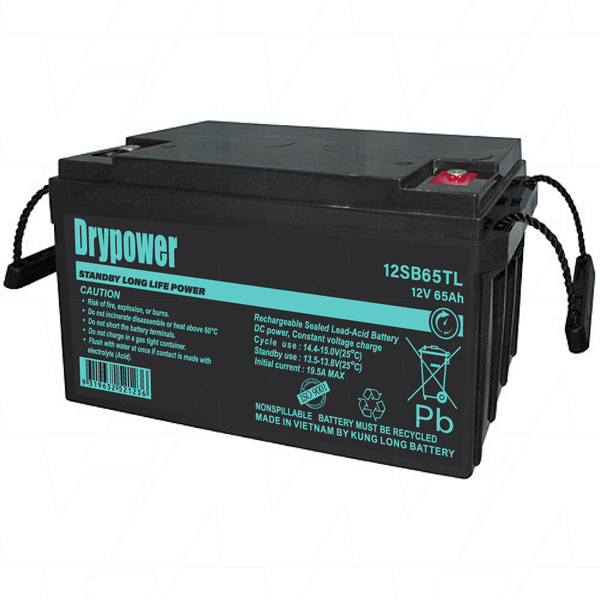Drypower 12SB65TL 12V 65Ah Long Life Standby AGM Battery | Batteries Direct