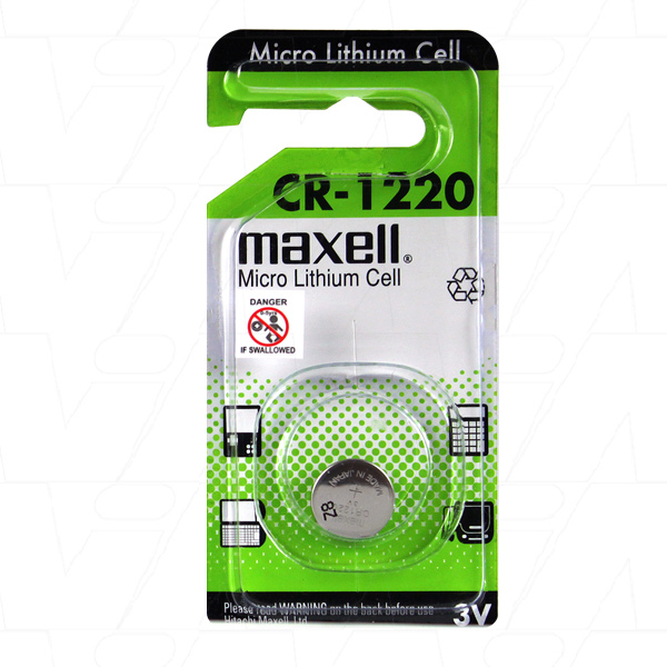 Maxell CR1220 Consumer 3V Lithium Battery Coin Cell | Batteries Direct