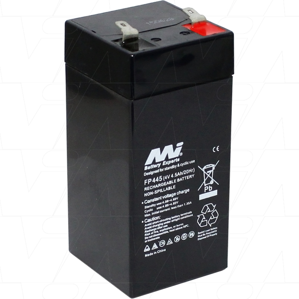 Master Instruments FP445 4V 4.5Ah Sealed Lead Acid Battery