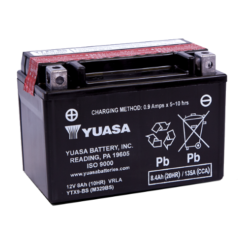 Yuasa YTX9-BS Maintence Free VRLA Motorcycle & Powersport Battery ...